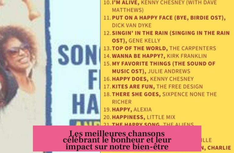 Les meilleures chansons célébrant le bonheur et leur impact sur notre ...