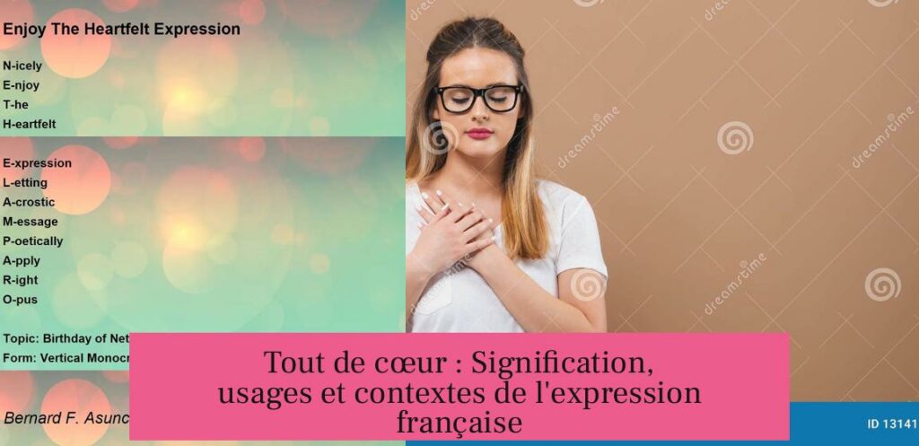 Tout de cœur : Signification, usages et contextes de l'expression ...